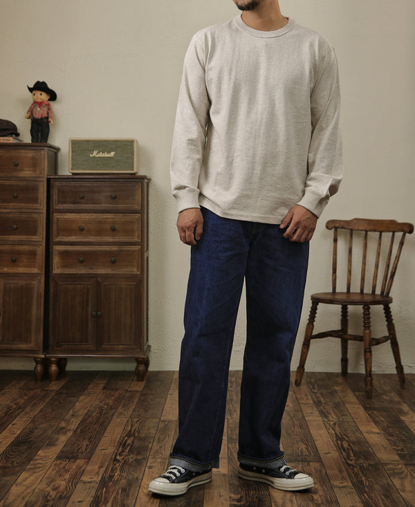 10.5 oz Cotton Loopwheel Tubular Long Sleeve T-Shirt - Oatmeal | Time ...