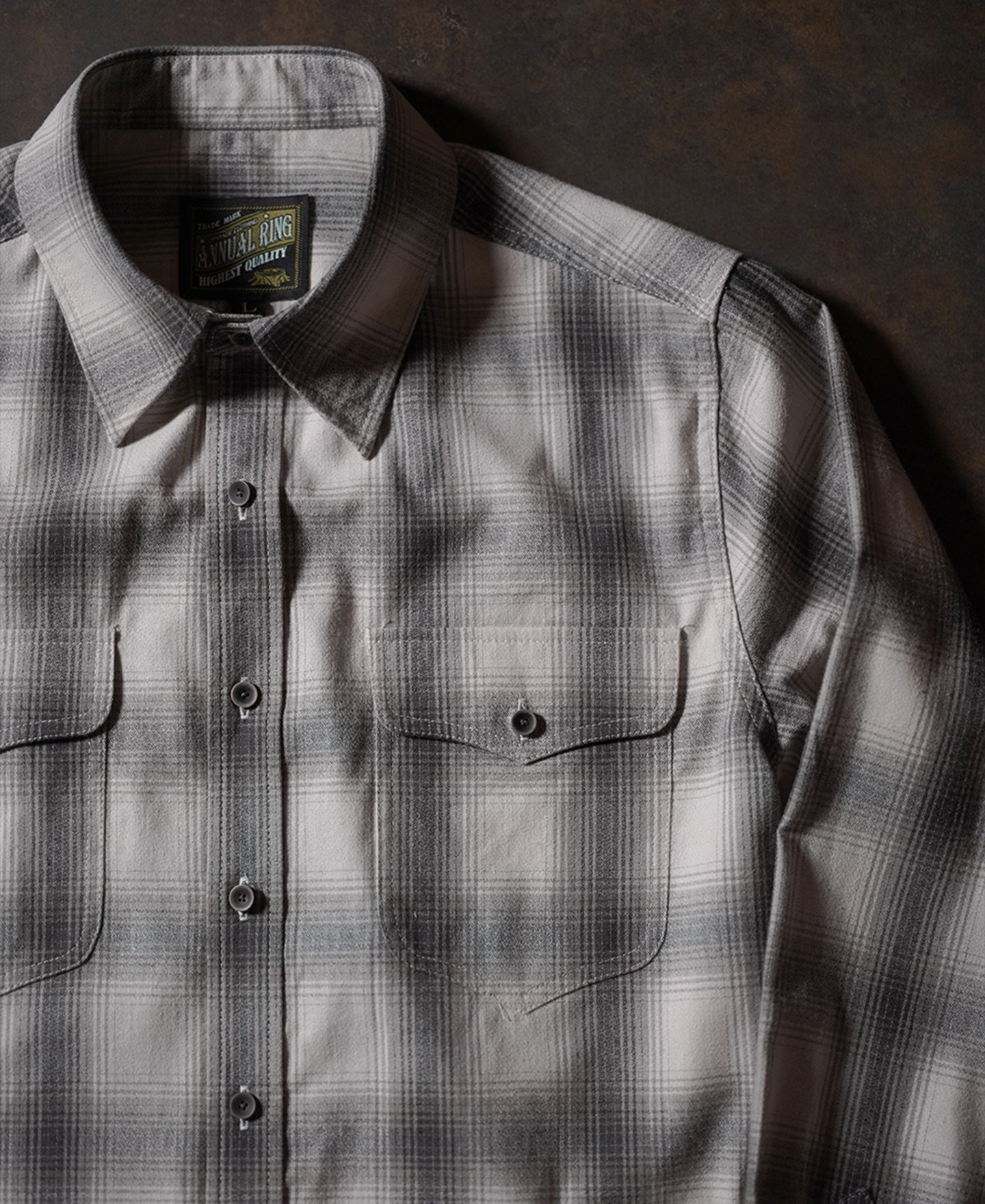 1950s Western Shadow Plaid Checkered Workshirt - Gray | Olderbest