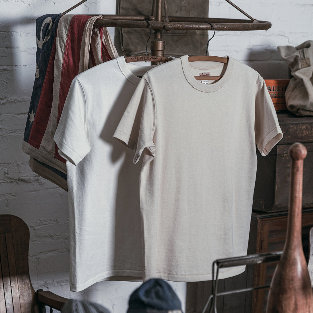 Loopwheel Tubular Ringspun Cotton Athletic T-Shirt- - White | Olderbest