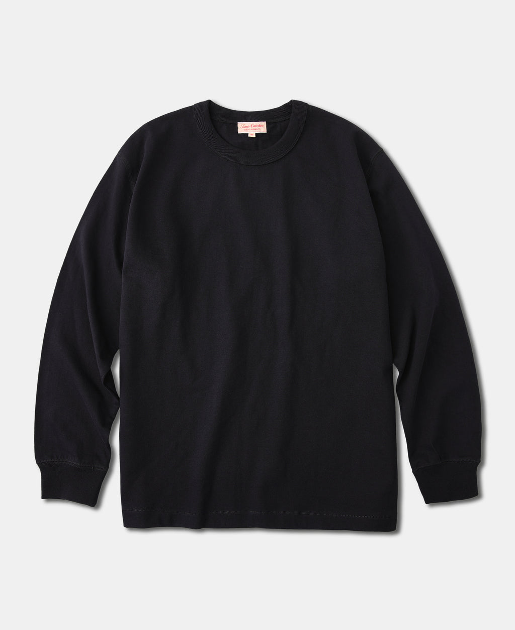 10.5 oz Cotton Loopwheel Tubular Long Sleeve T-Shirt - Black | Time ...
