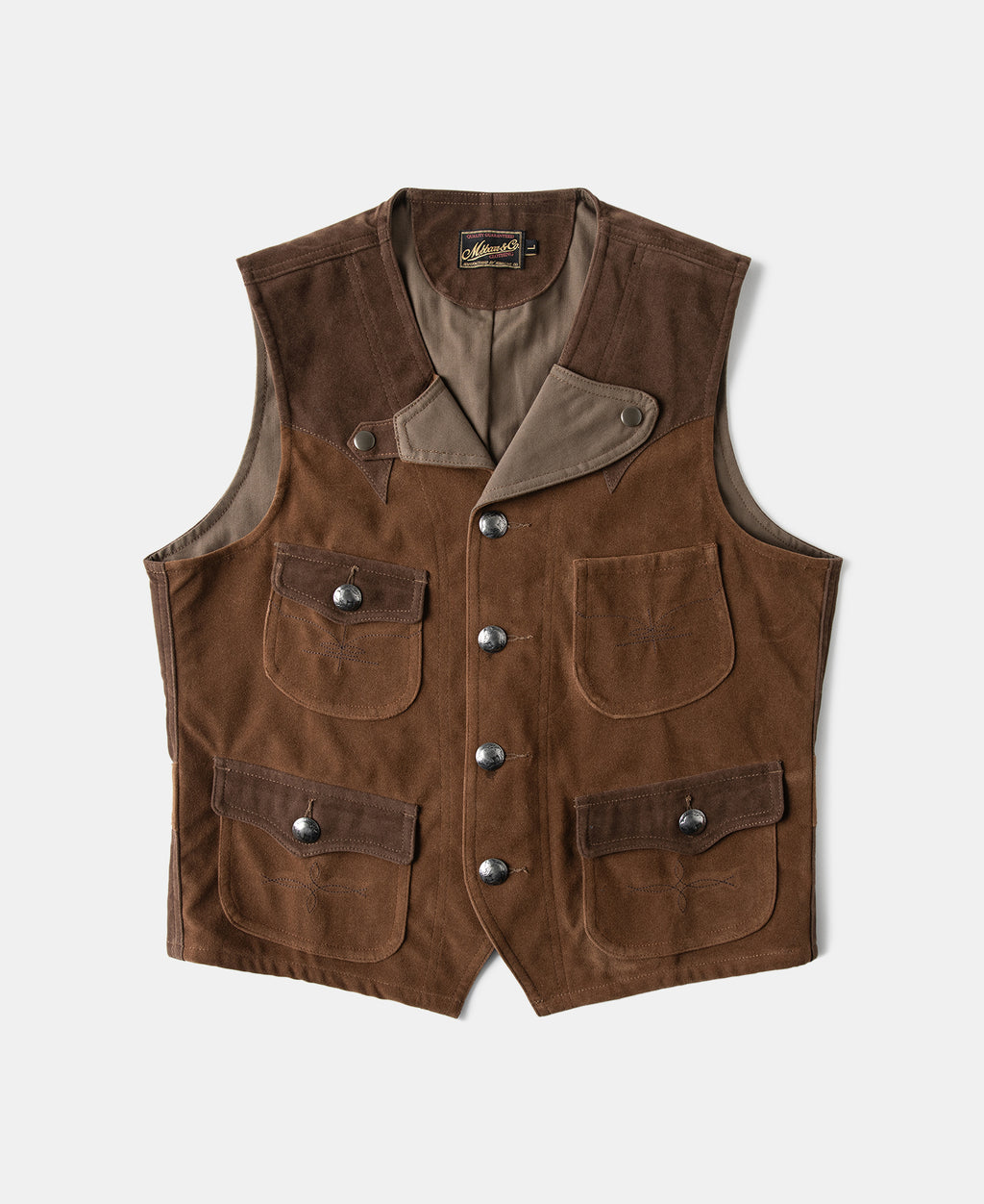Vintage Style Classic Suede Western Hunting Yoke Vest | Olderbest