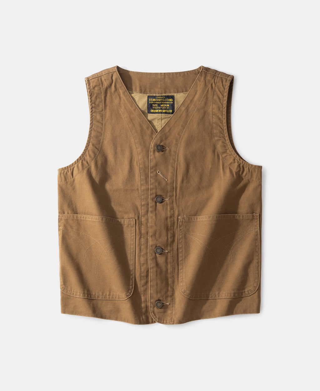 Outdoor Canvas Pocket Work Vest - Brown | Olderbest