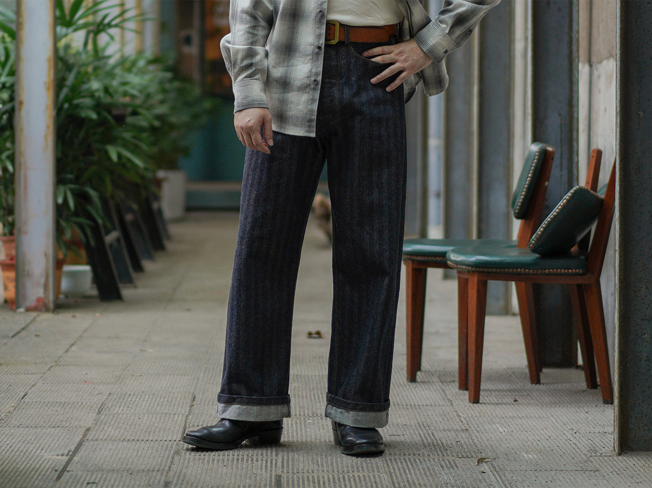 1870s 15 oz Herringbone Selvedge Denim Work Jeans | Olderbest